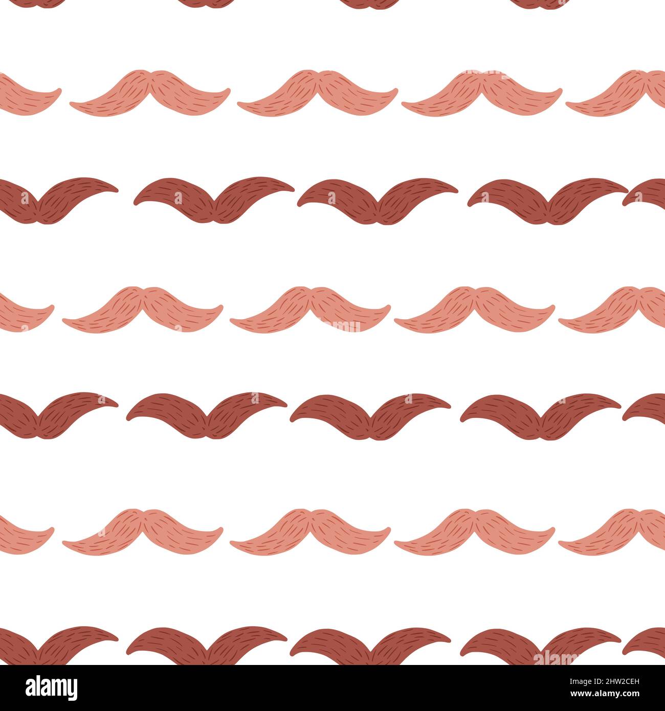 Mustache seamless pattern on. Vintage barber shop in doodle style. Hand ...