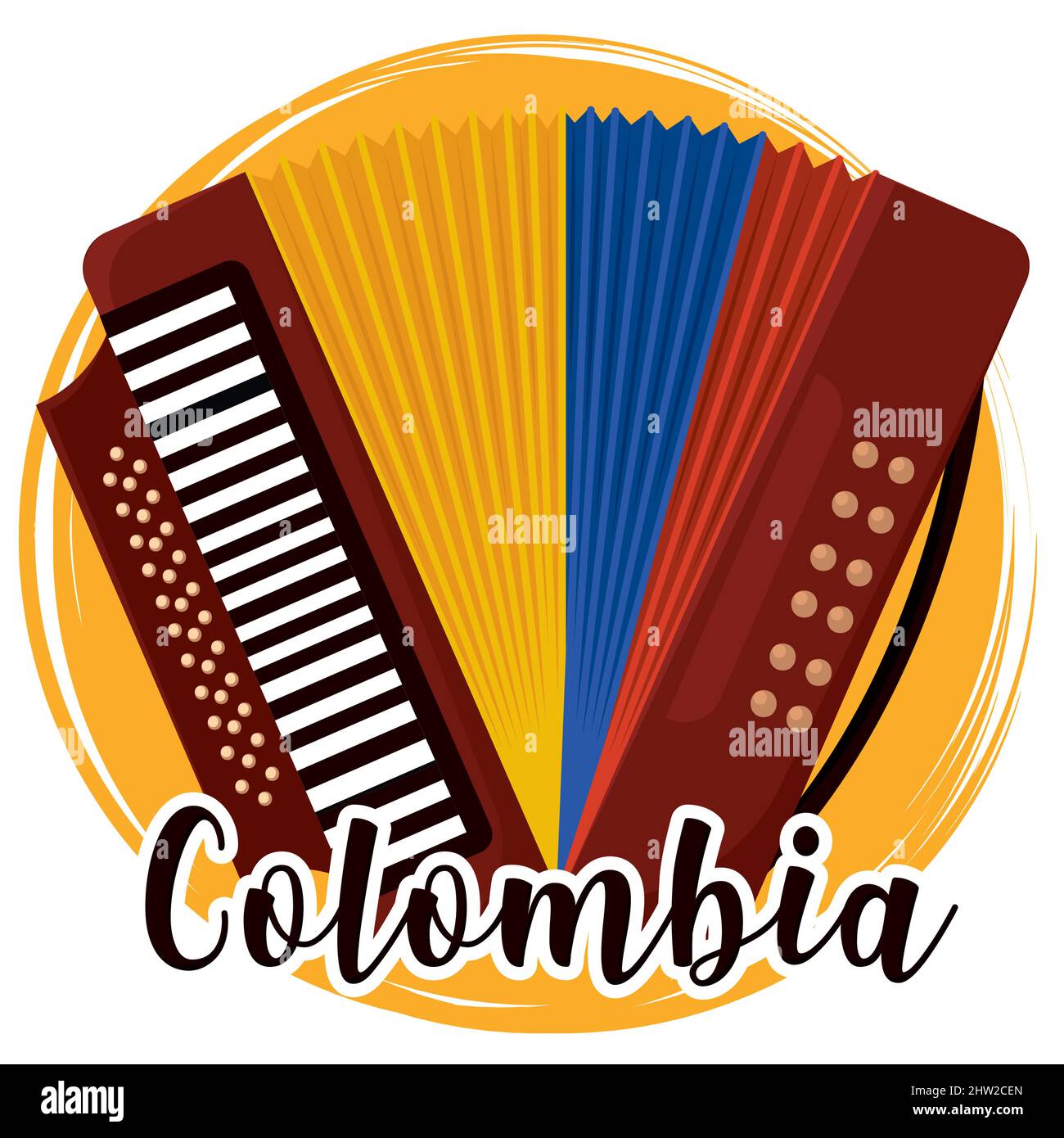 Isolated accordion musical instrument Colombia Vector illustration ...
