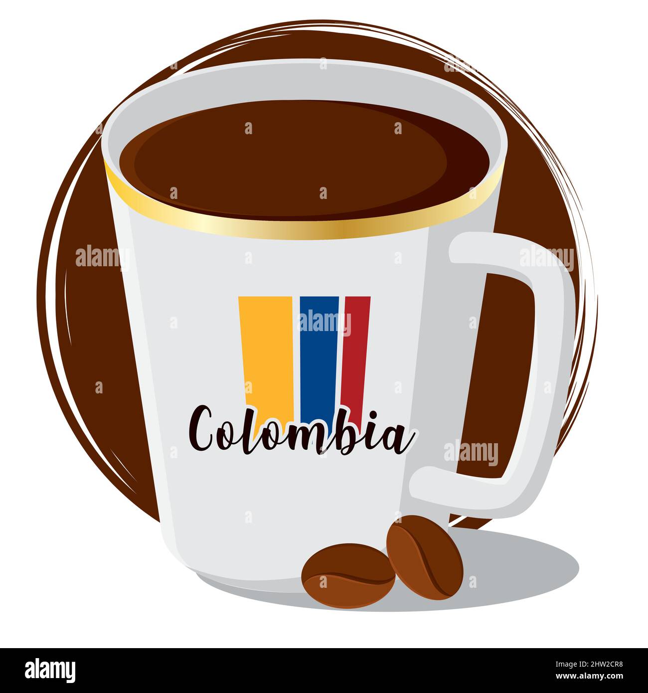 Isolated cup of Colombian coffee Colombia Vector illustration Stock ...