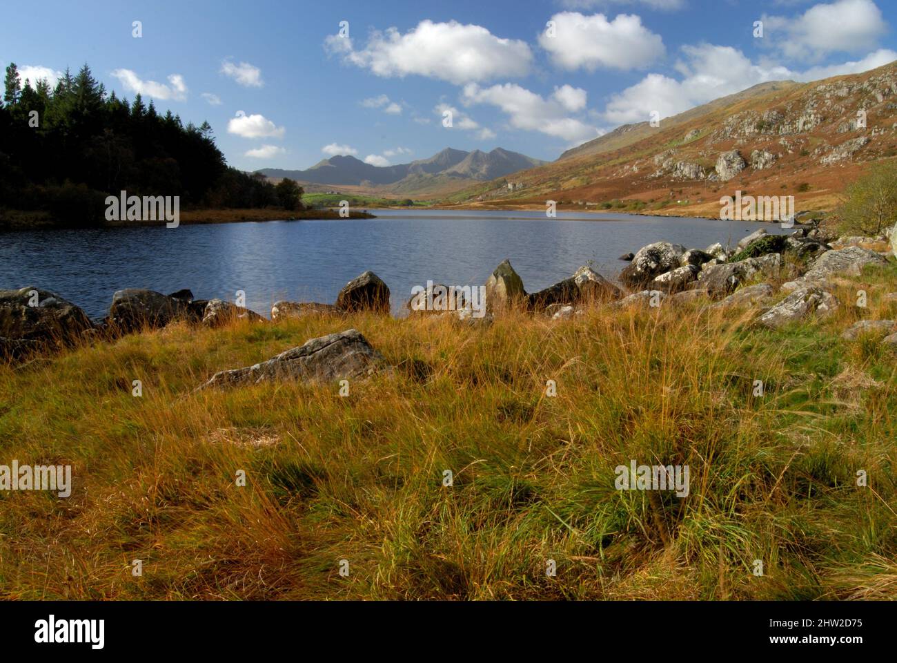 Snowdon and Snowdon Horseshoe from Capel Curig Stock Photo - Alamy
