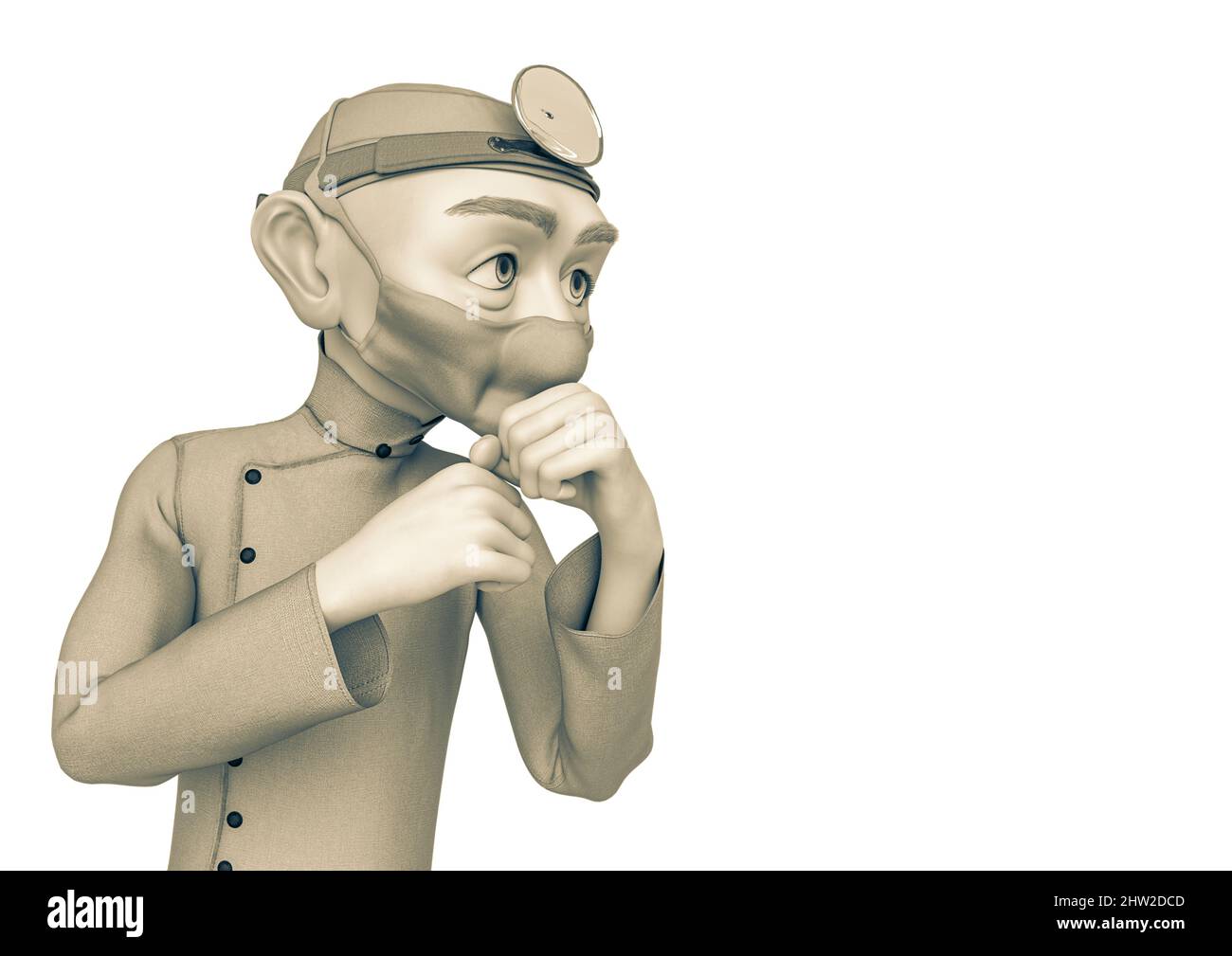 old doctor cartoon is ready to fight with copy view, 3d illustration ...