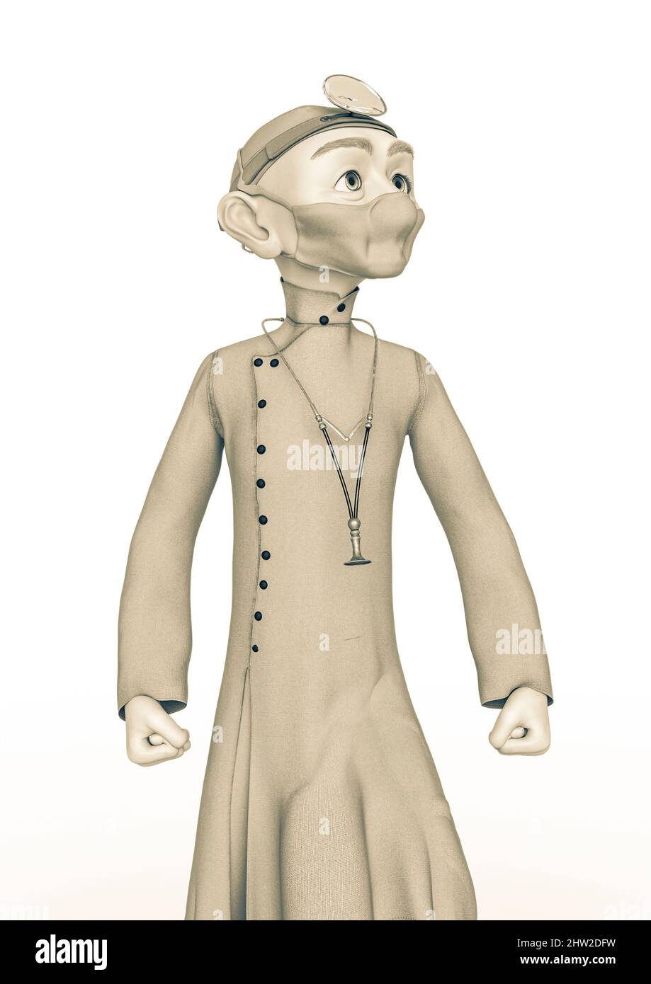 old doctor cartoon is ready, 3d illustration Stock Photo - Alamy