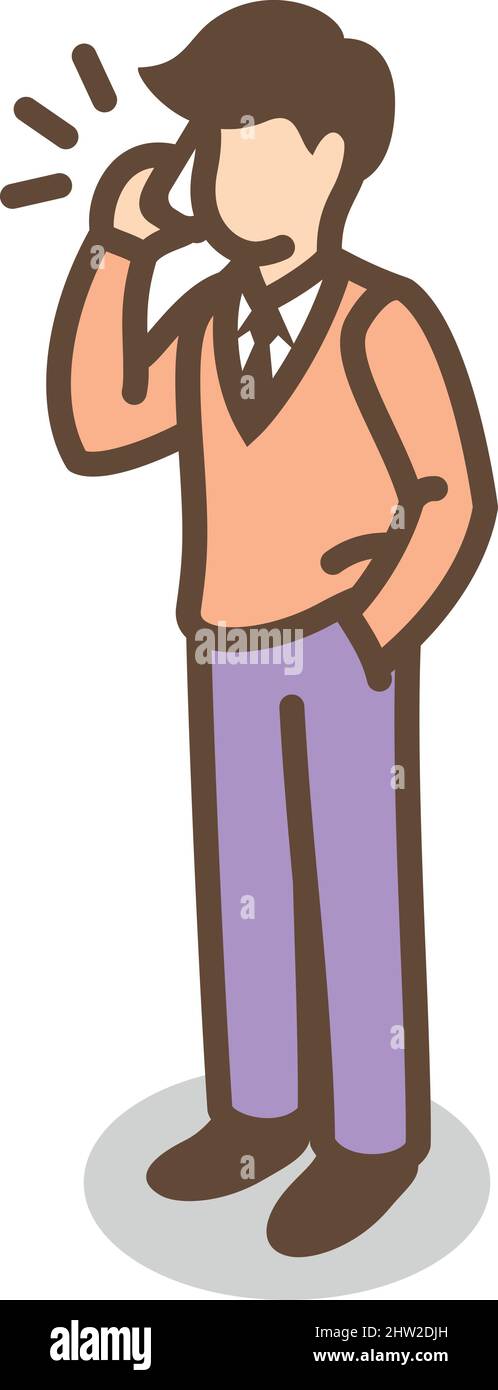 Taking client call portrait Stock Vector Images - Alamy