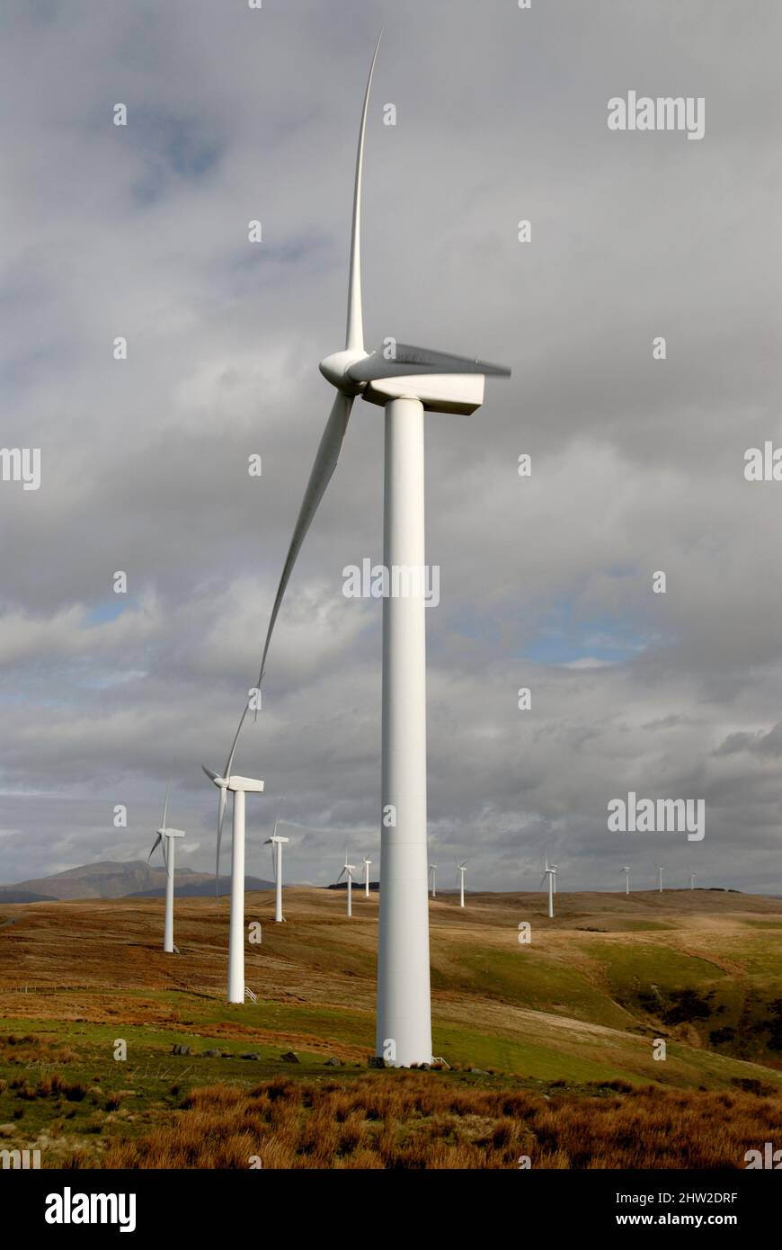 Wind turbines on welsh hill top hi-res stock photography and images - Alamy