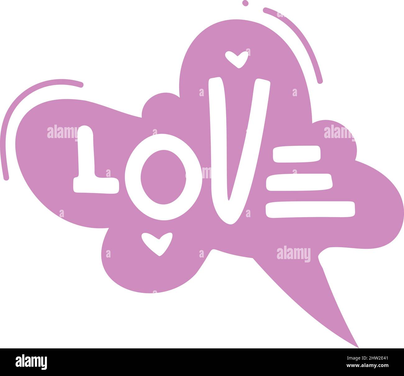 Love lettering speech bubble Cut Out Stock Images & Pictures - Alamy