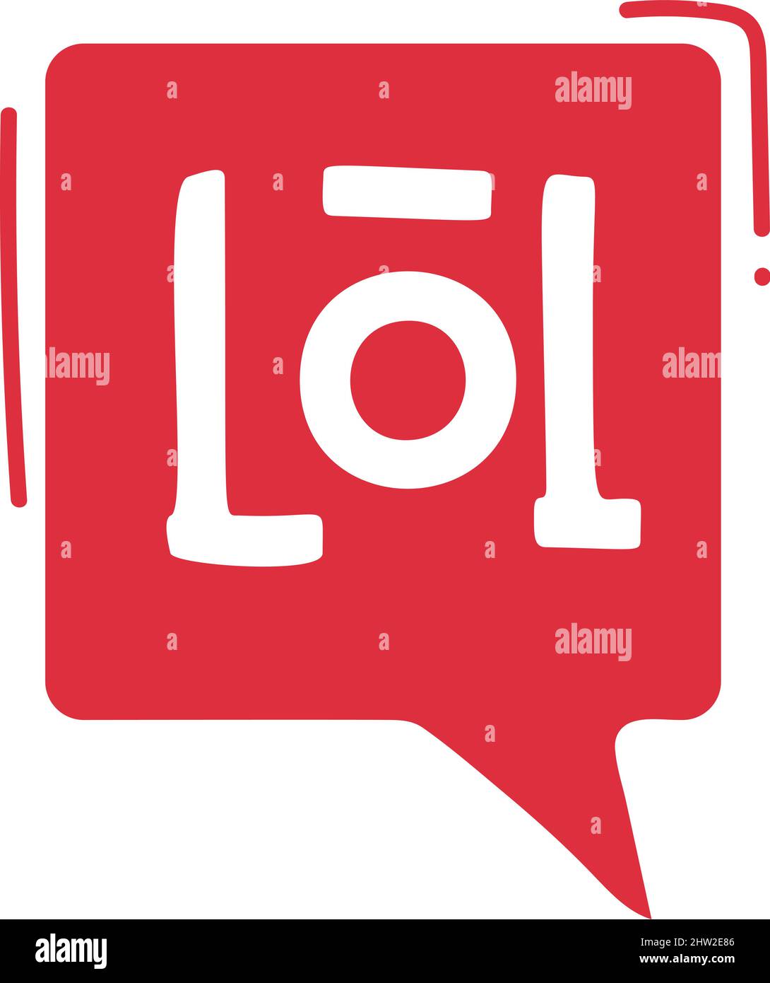 Lol chat reaction sticker. Tetx message balloon Stock Vector Image ...