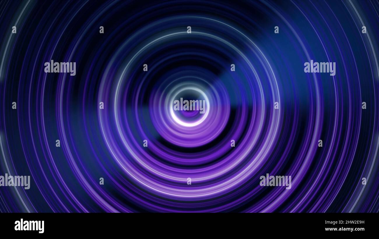 Circular sound waves. Abstract animation of circular lines pulsating ...