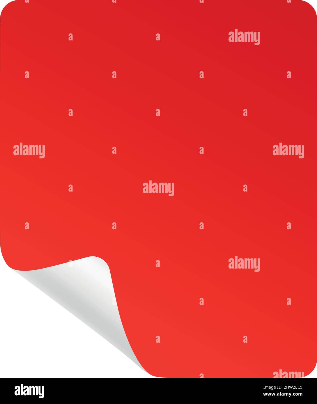 Square sticker curled corner mockup. Realistic red label Stock Vector ...