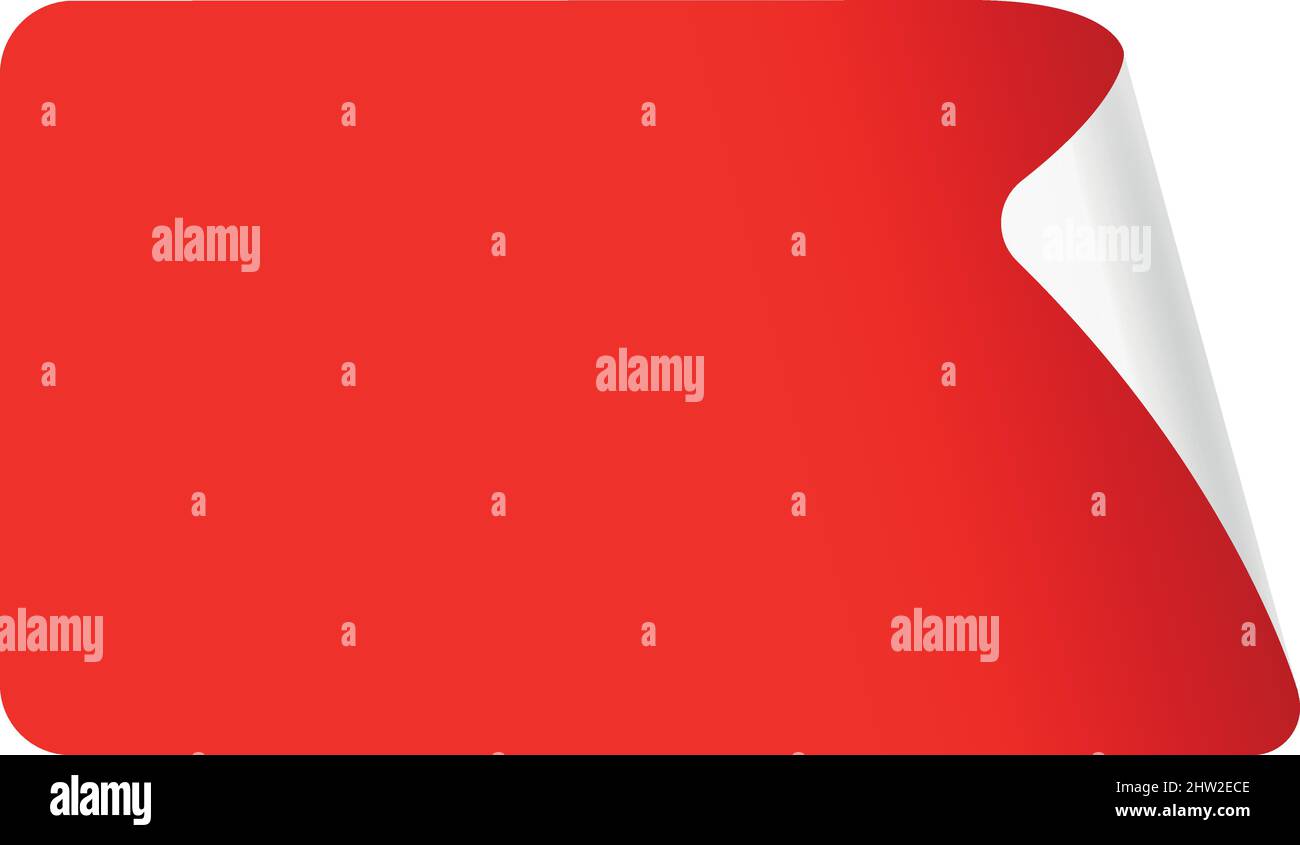 Sticky label mockup. Realistic red rectangular sticky note Stock Vector ...