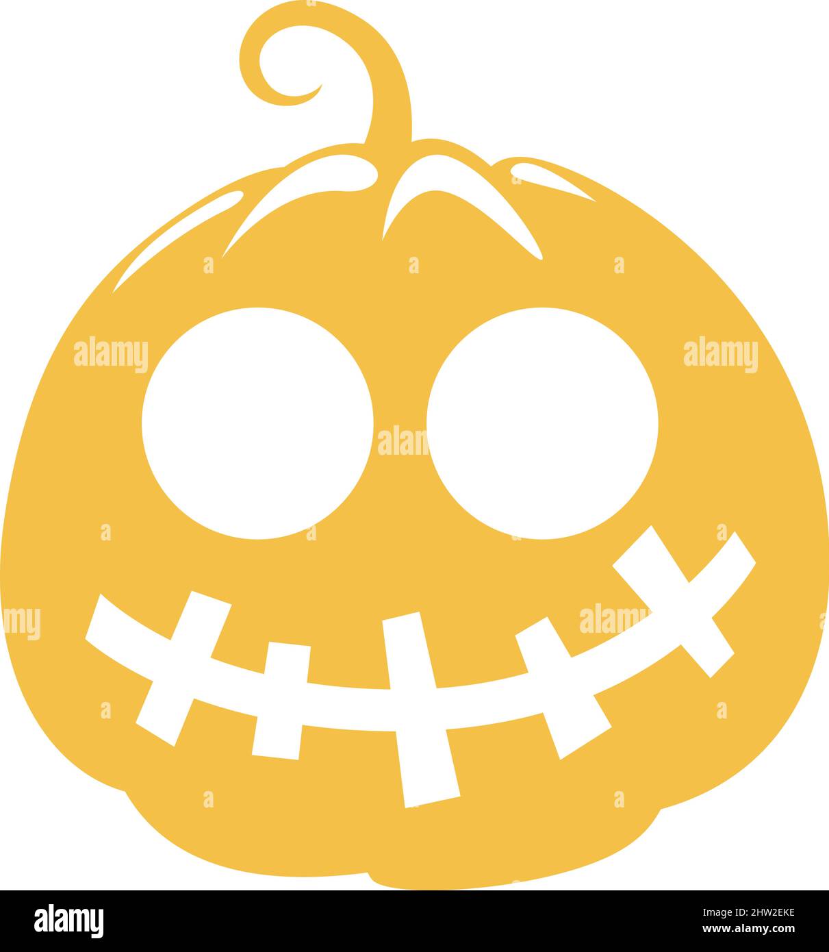 Carved face pumpkin. Traditional Halloween scary symbol Stock Vector ...