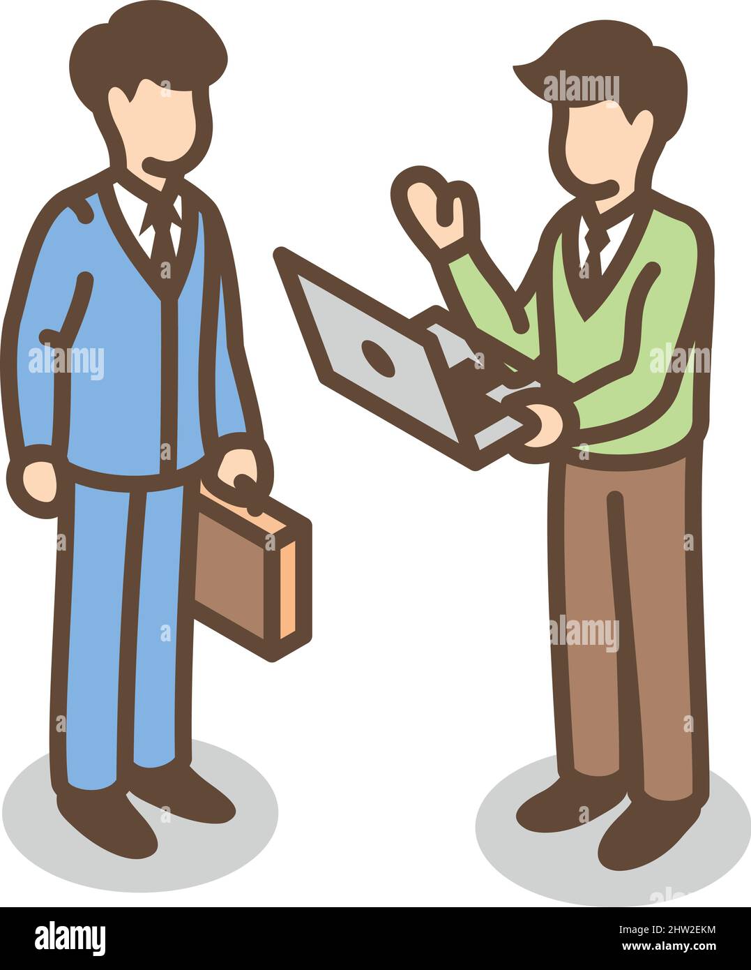 Office workers discussing work. Colleagues talking isometric icon Stock ...