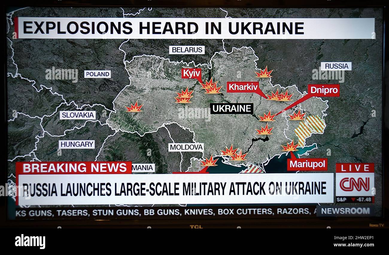 A TV screenshot of a CNN news graphic showing the Russian military ...