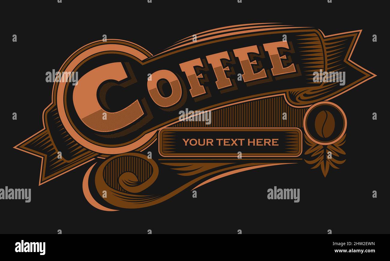 Coffee frame decoration logo vintage retro vector illustration Stock ...