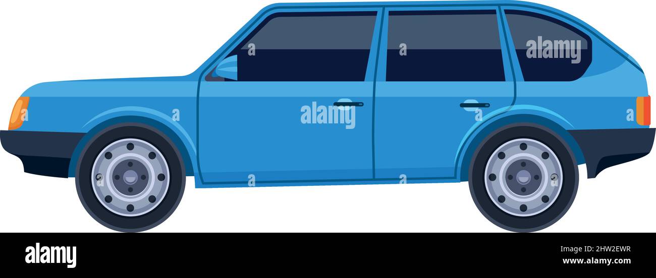 Old auto profile. Blue car side view Stock Vector Image & Art - Alamy