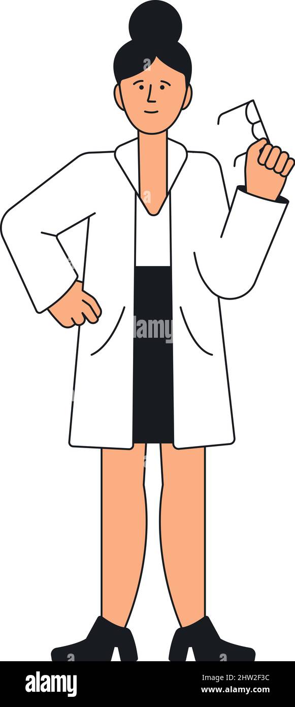 Thinking young woman holding Stock Vector Images - Alamy