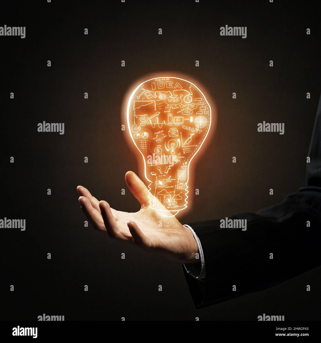 Bright idea for success achieving Stock Photo - Alamy
