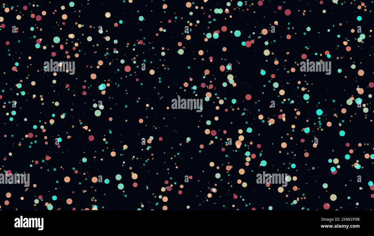 Beautiful colorful dots moving on black background. Animation ...