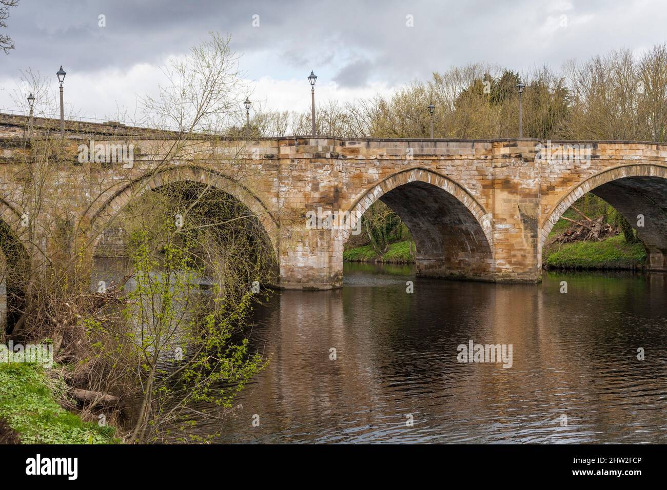The road bridge crossing the River Tees at Yarm,England, UK Stock Photo ...