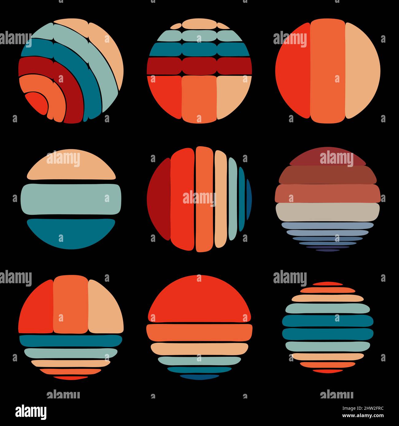 Retro vintage sunset collection Stock Vector Images - Alamy