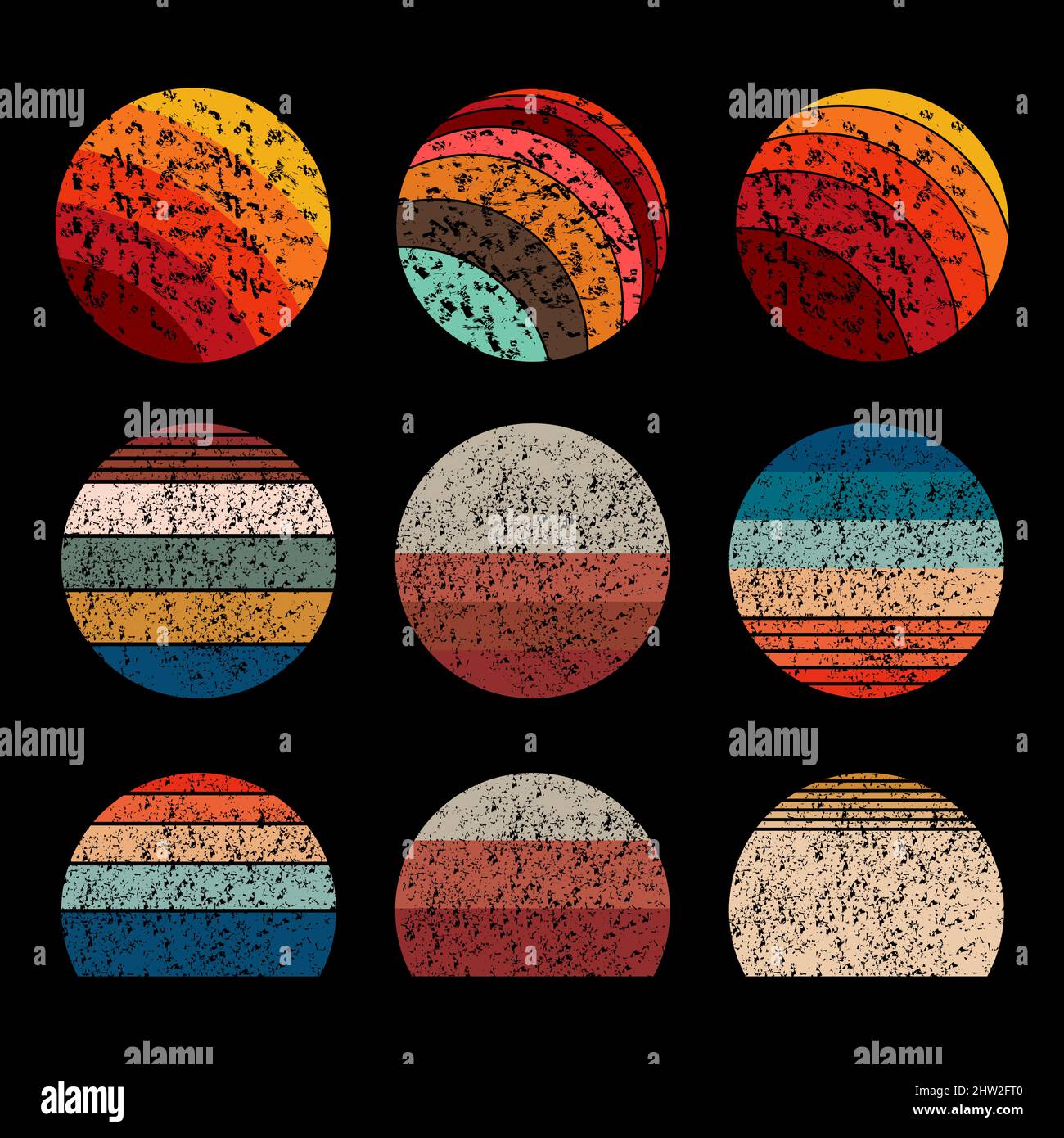 Retro vintage sunset collection Stock Vector Images - Alamy