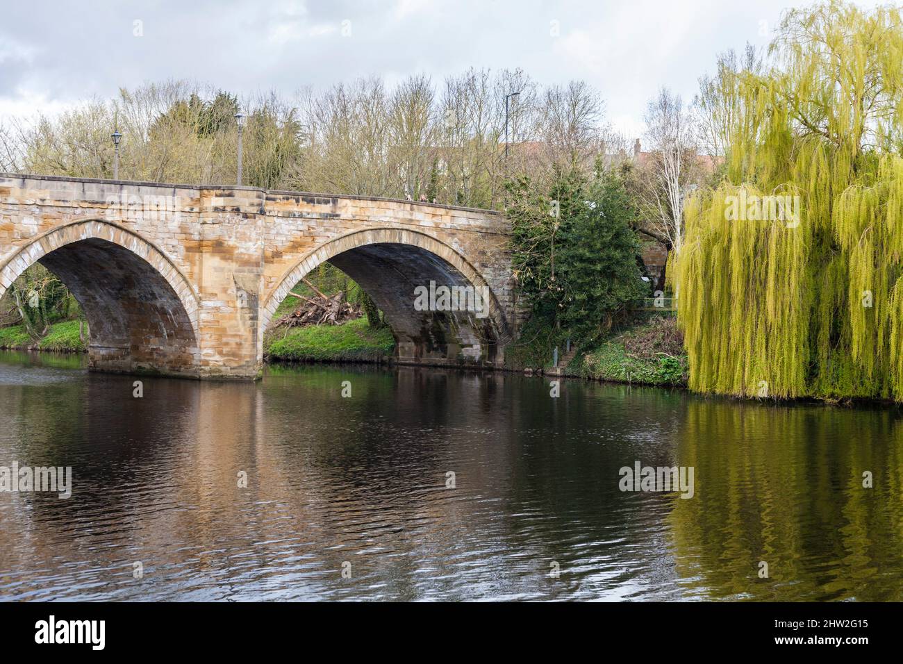 The road bridge crossing the River Tees at Yarm,England, UK Stock Photo ...