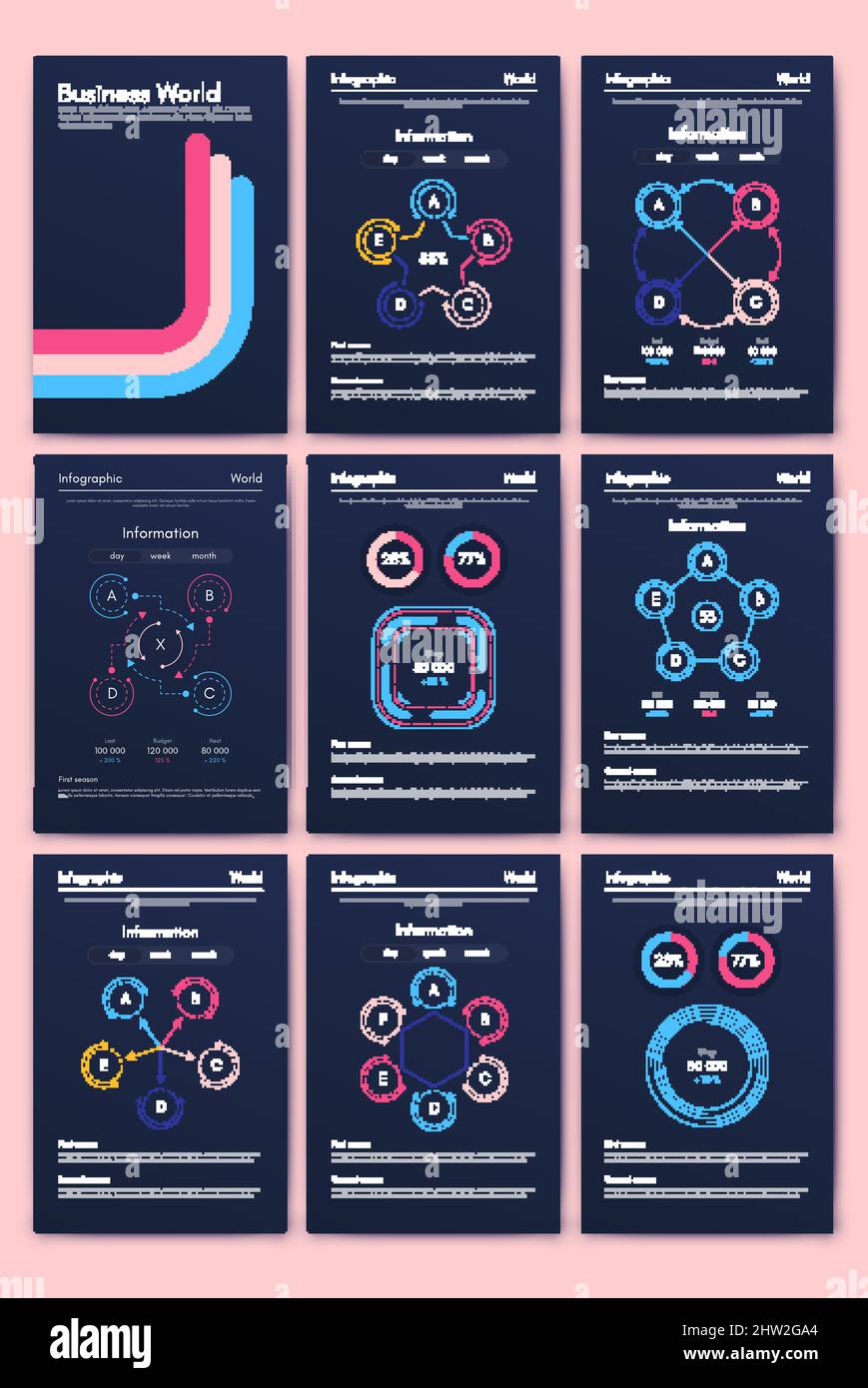 Vector graphics infographics with mobile phone. Template for creating ...