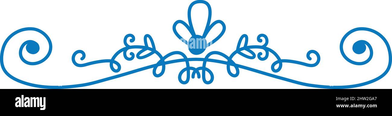 Decorative page header. Hand drawn blue ink divider Stock Vector Image ...