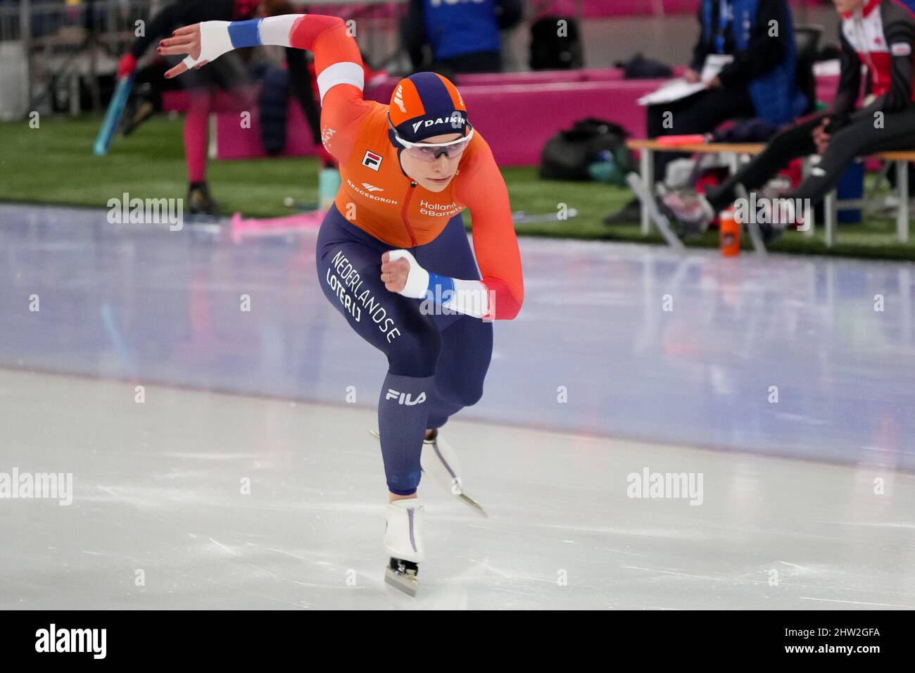 HAMAR, NORWAY - MARCH 3: Femke Kok of the Netherlands competing in the ...