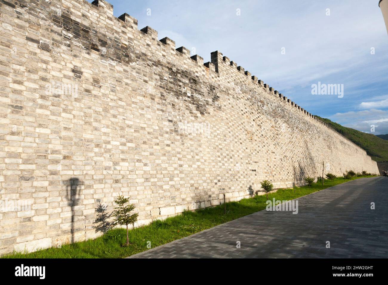 The modern wall around Songpan ancient town was reconstructed ...