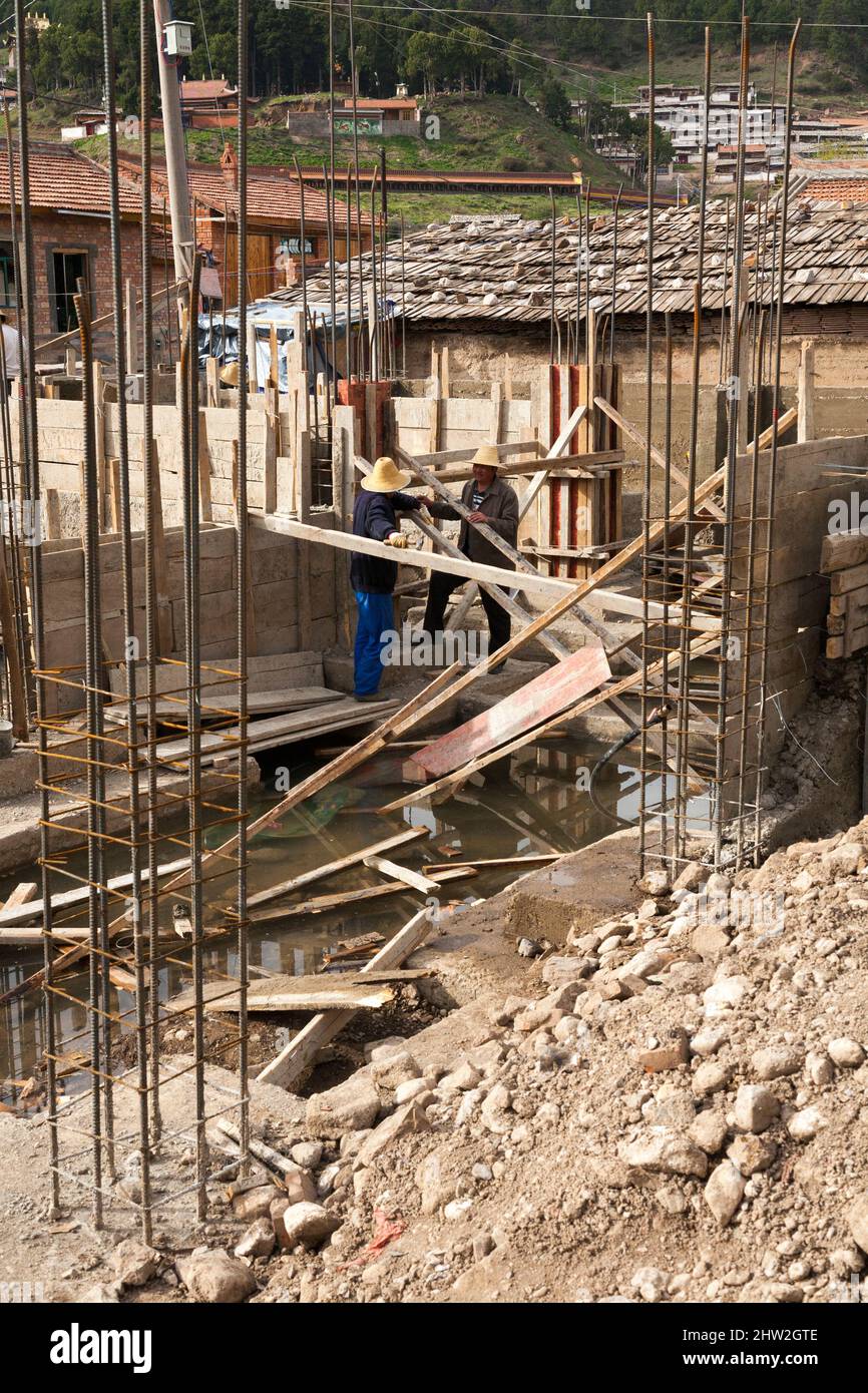 Unfinished partially constructed home in the process of construction ...