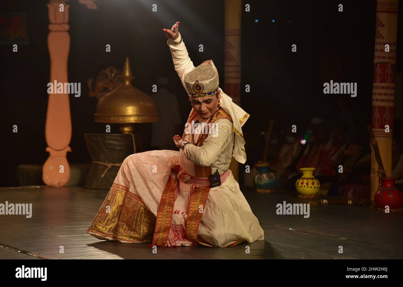 Guwahati, Guwahati, India. 2nd Mar, 2022. Artist enact in a Bhaona in ...