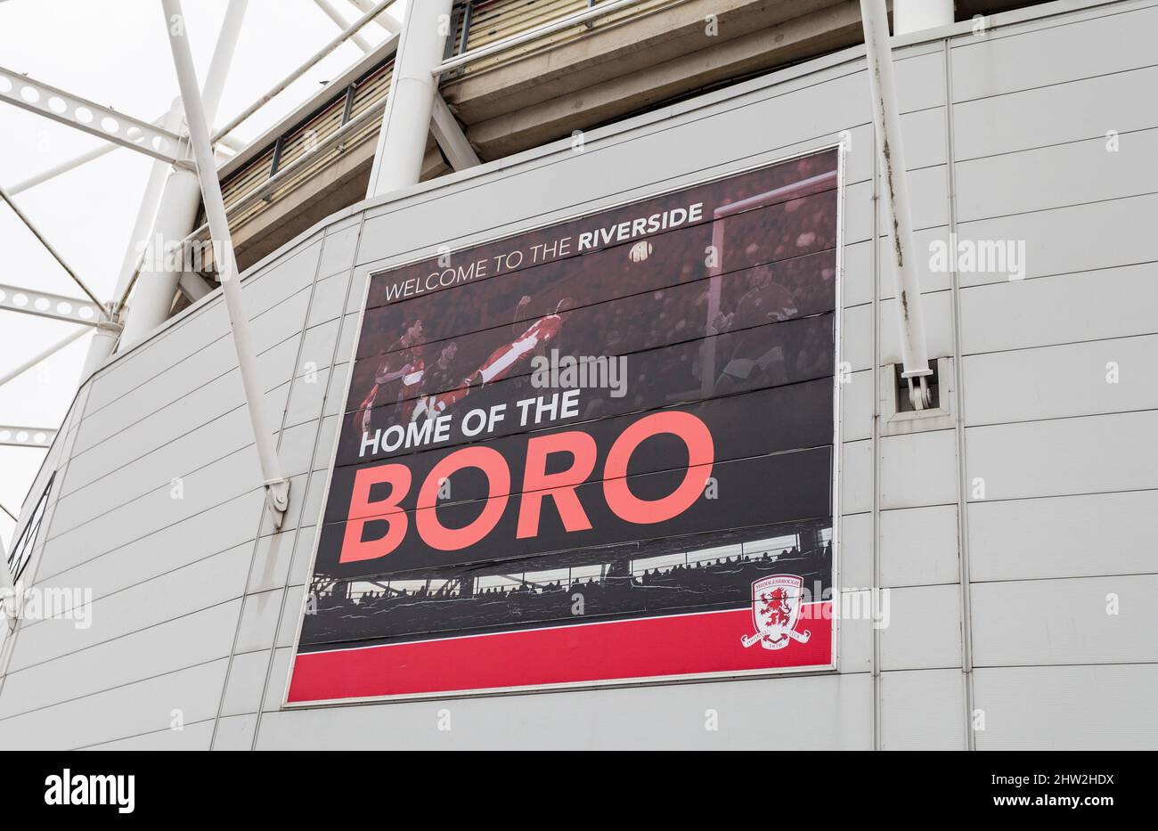 "Home of the Boro"sign at the Riverside Stadium,Middlesbrough,England ...