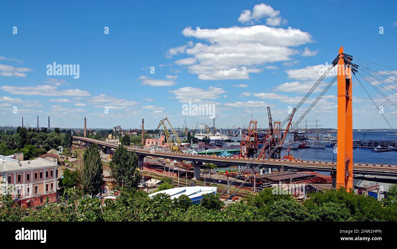 Odesa/Odessa, Ukraine: The port in Odesa with cranes for loading and ...