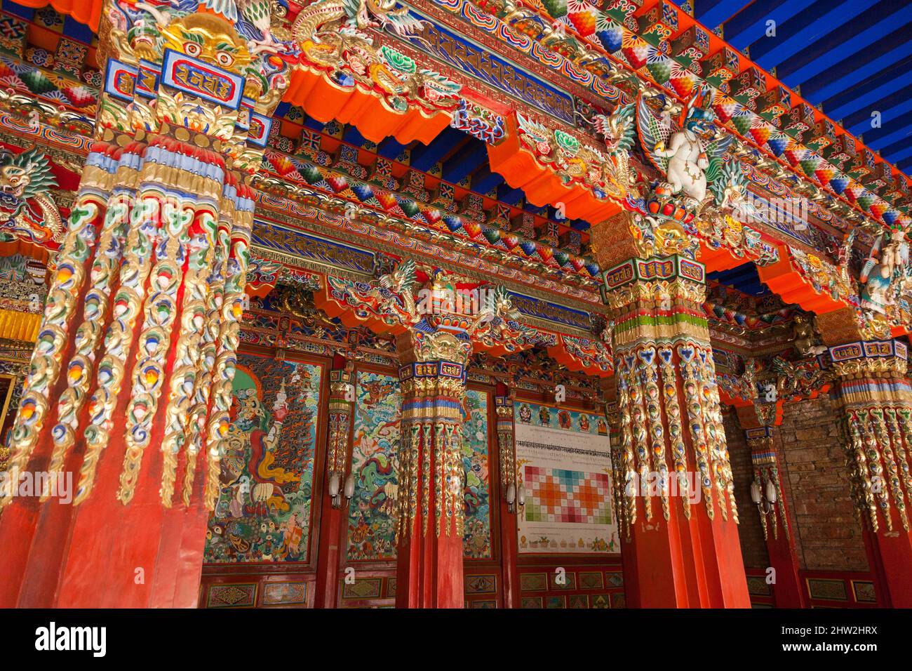 Tibetan monastery temple paintings beautifully decorated painting at ...