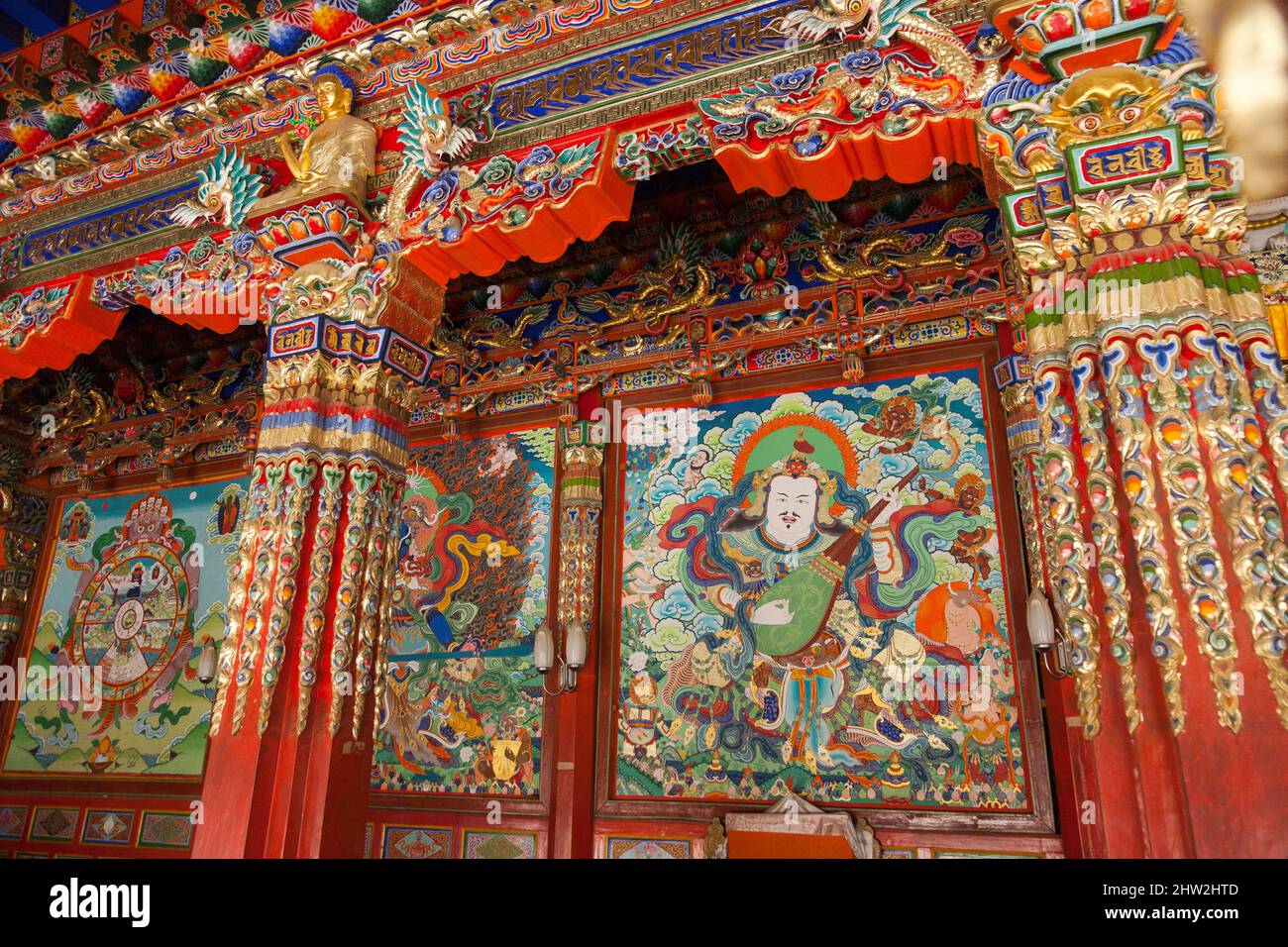 Tibetan monastery temple paintings beautifully decorated painting at ...