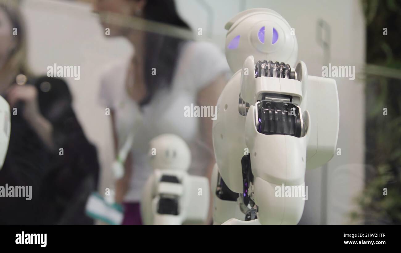 High Technology Future and Science Concept. Smart Humanoid Robots ...