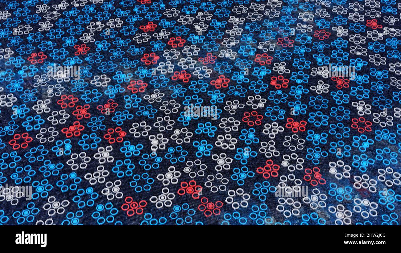 Background for focusing on small moving dots. Animation. Electronic ...