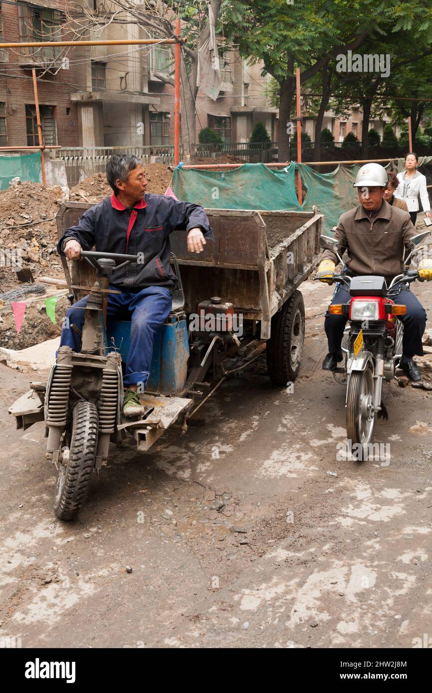 Motorbike converted into a motorised dumper trike tricycle trailer with ...
