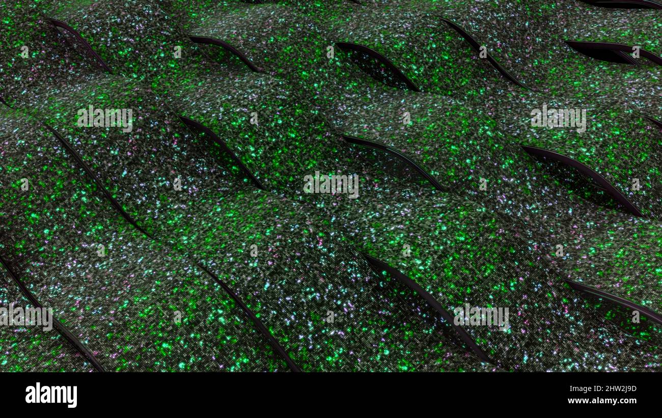 Moving wavy layers. Animation. Beautiful 3d lines move parallel to each ...