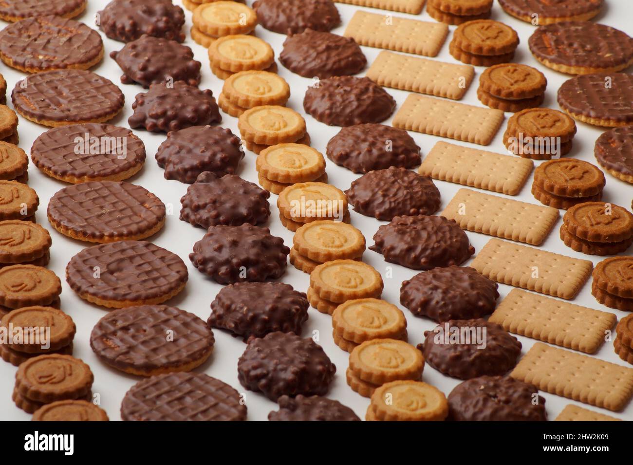 Beautifully stacked chocolate chip cookies, glazed, round filled and ...