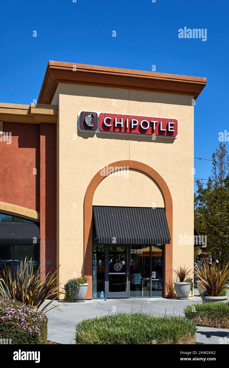 Chipotle Mexican Grill, Rivermark Plaza, Santa Clara, California, USA ...