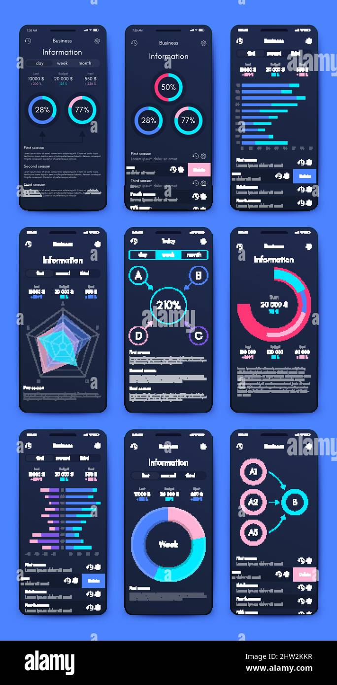 Vector graphics infographics with mobile phone. Template for creating ...