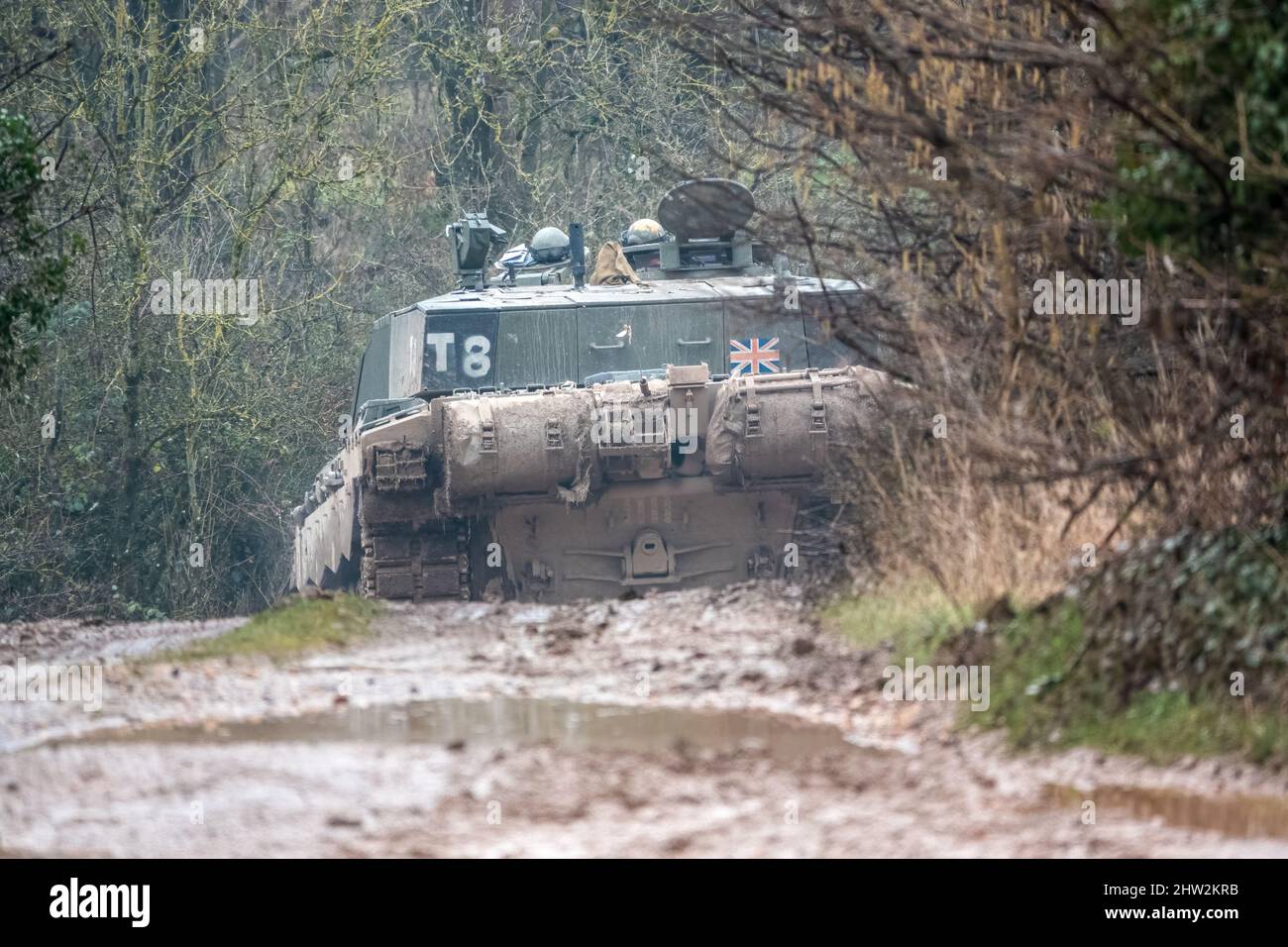 british army challenger 2 main battle tank in action on exercise on ...