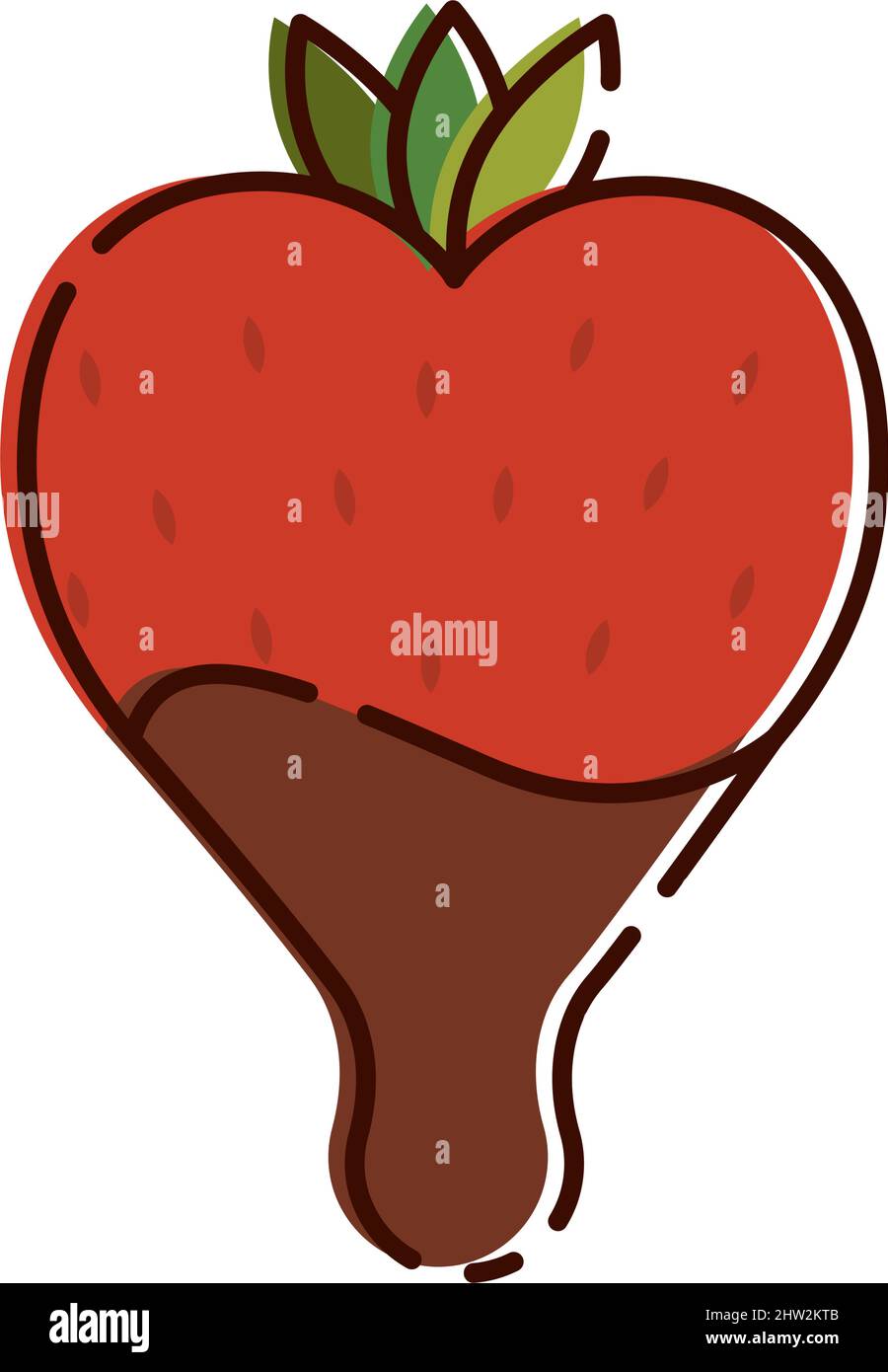 Isolated strawberry with chocolate flat design icon Vector illustration ...