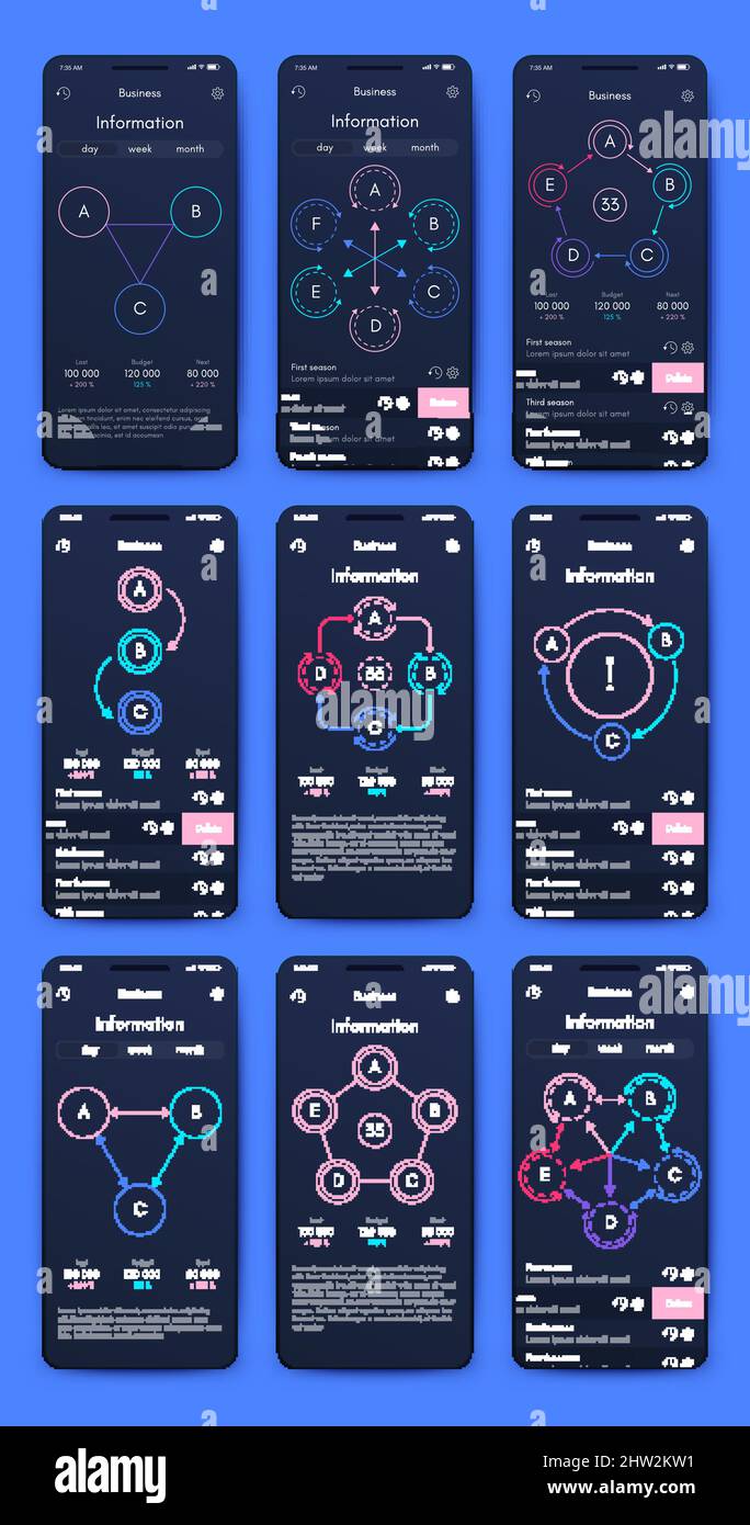 Vector graphics infographics with mobile phone. Template for creating ...