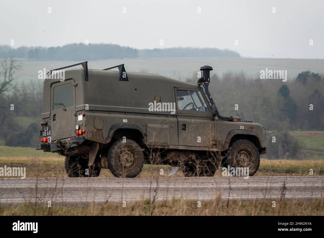 British Army Land Rover Defender Wolf medium utility vehicle in action ...