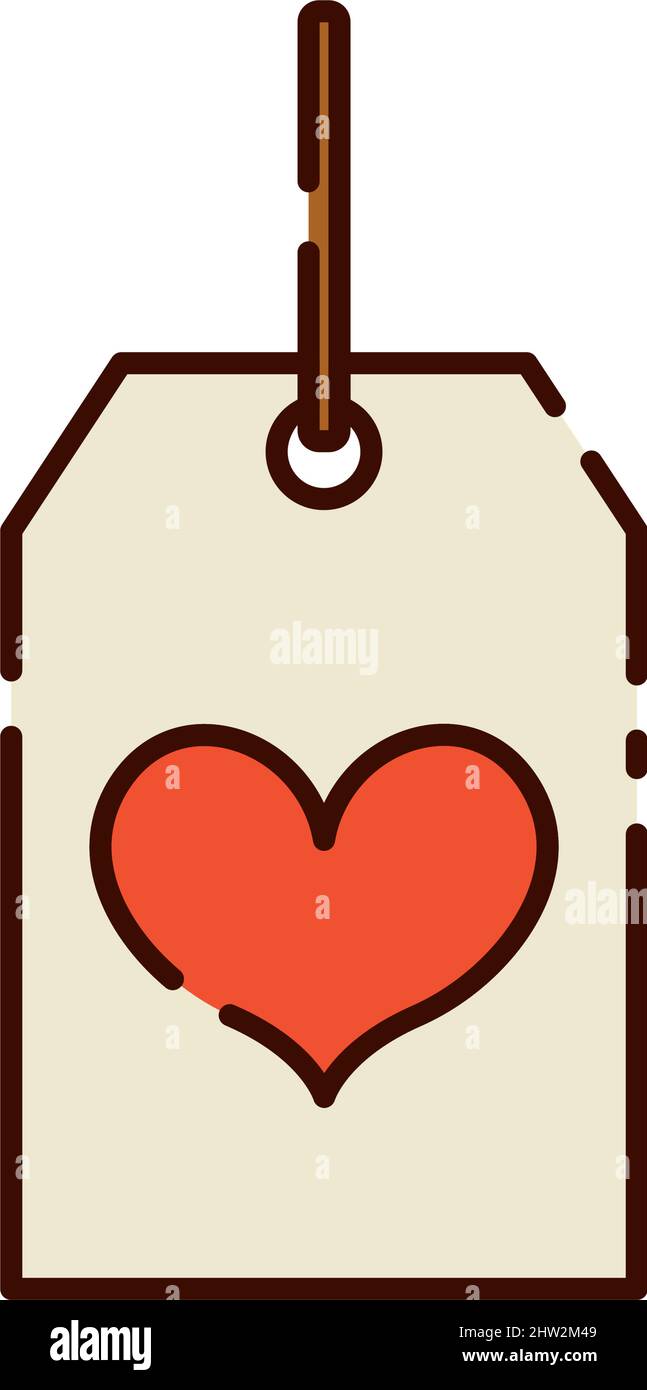 Isolated label with heart flat design icon Vector illustration Stock ...