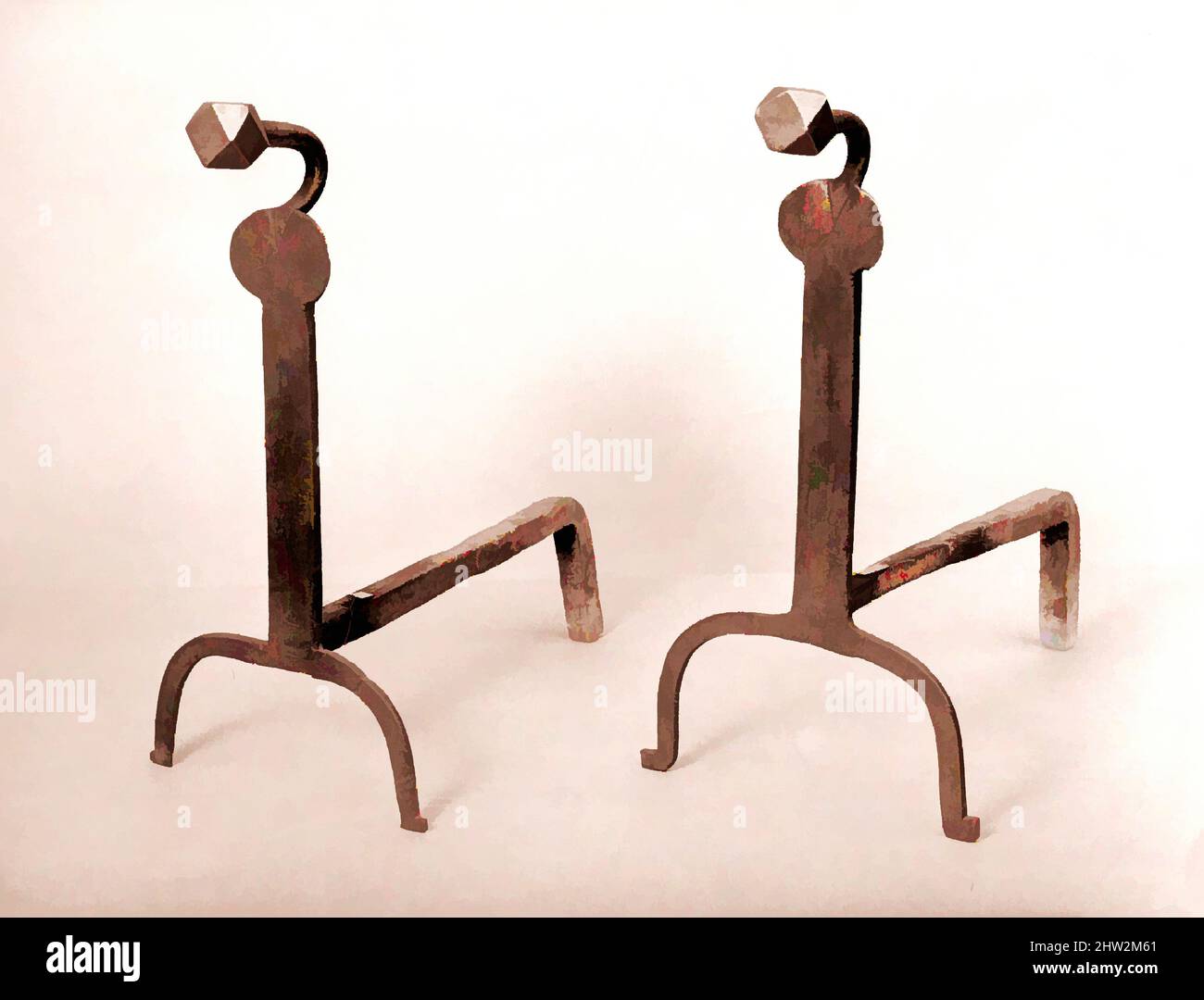 Art inspired by Andiron, 1700–1800, Iron, 21 x 15 3/4 in. (53.3 x 40 cm ...
