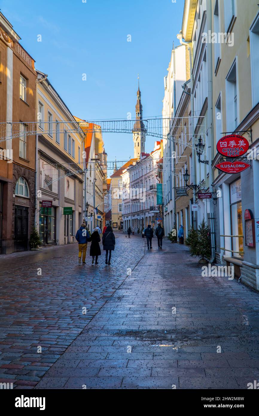 Vertical street photography of cobbled streets in the old town of ...