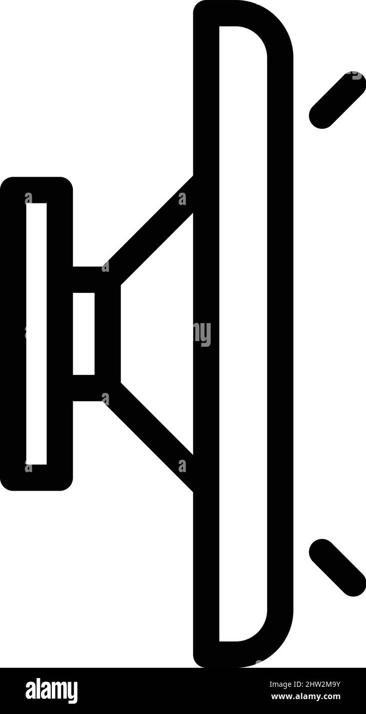 Tv side wall mount icon outline vector. Vesa display. Monitor control ...